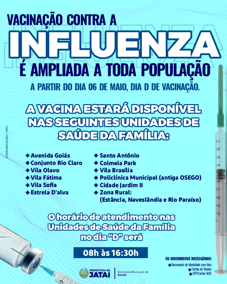 VacinaÇÃo Contra Influenza É Ampliada A Toda PopulaÇÃo A Partir Do Dia